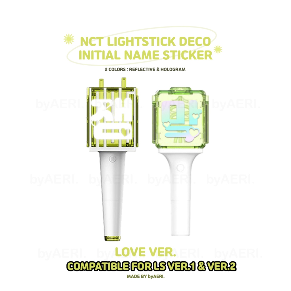 Nt LIGHTSTICK DECO STICKER LOVE ver. Reflective HOLOGRAM INITIAL NAME ...