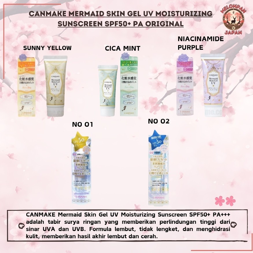 CANMAKE Mermaid Skin Gel UV Moisturizing Sunscreen SPF50+ PA ORIGINAL | Shopee Philippines
