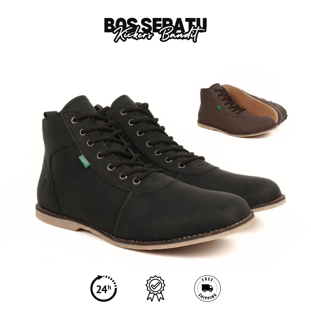HITAM Kickers BANDIT Semi Boots Men Brown Black Stylist Terlaaris ...