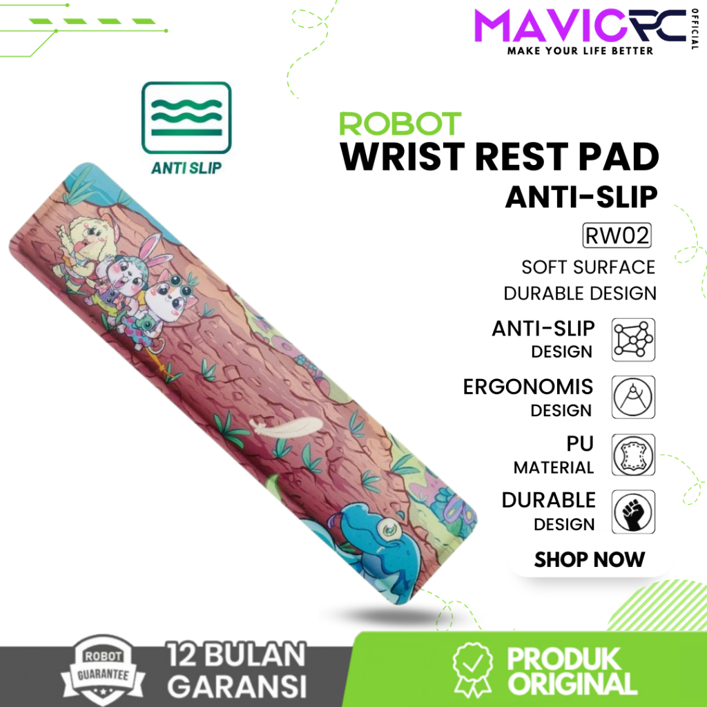 Robot RW02 Keyboard Wrist Rest Pad Memory Foam Wristpad Hand Pad - 1 ...