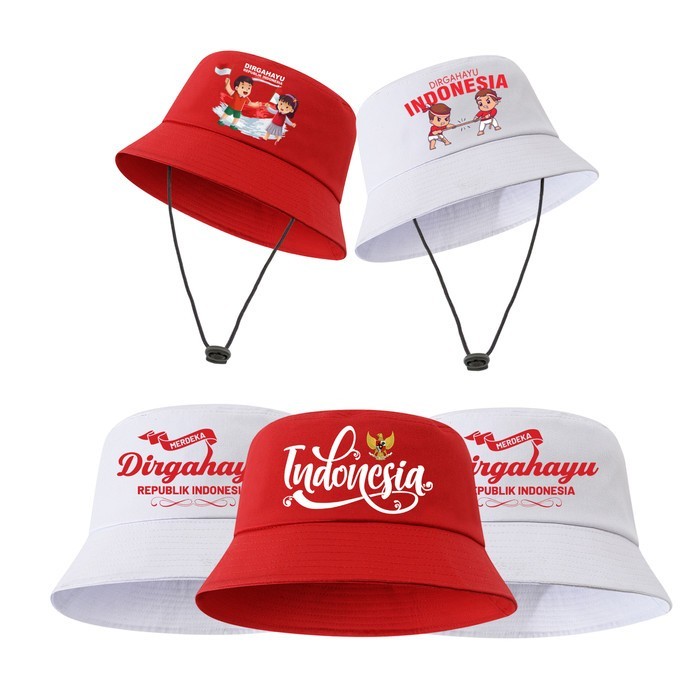 MERAH Indonesia Merdeka Red and White Children's Bouquet Bucket Hat ...