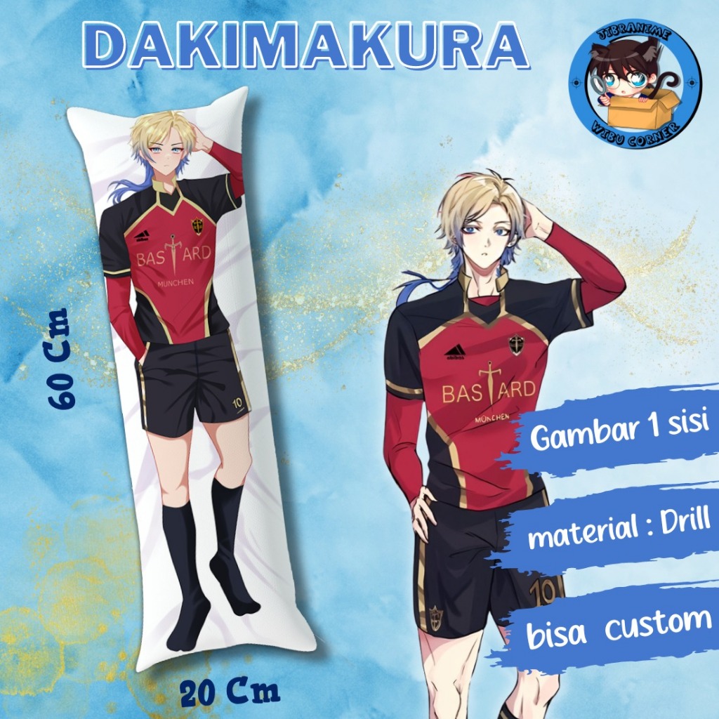 Dakimakura/guling takanashi kaiser blue lock/Size 20x60cm/includes ...
