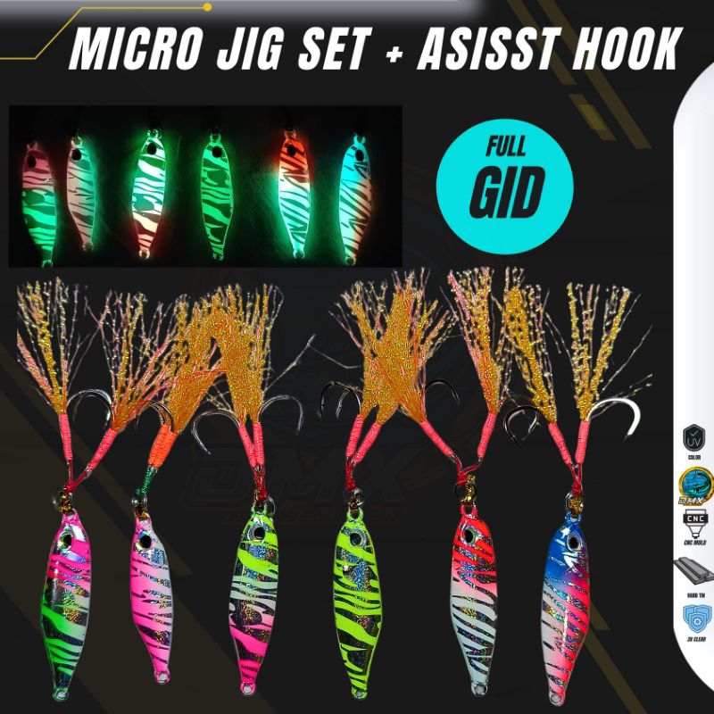 Micro jig set assist hook full gid Micro jig zebra Micro jig 10gr 15gr ...