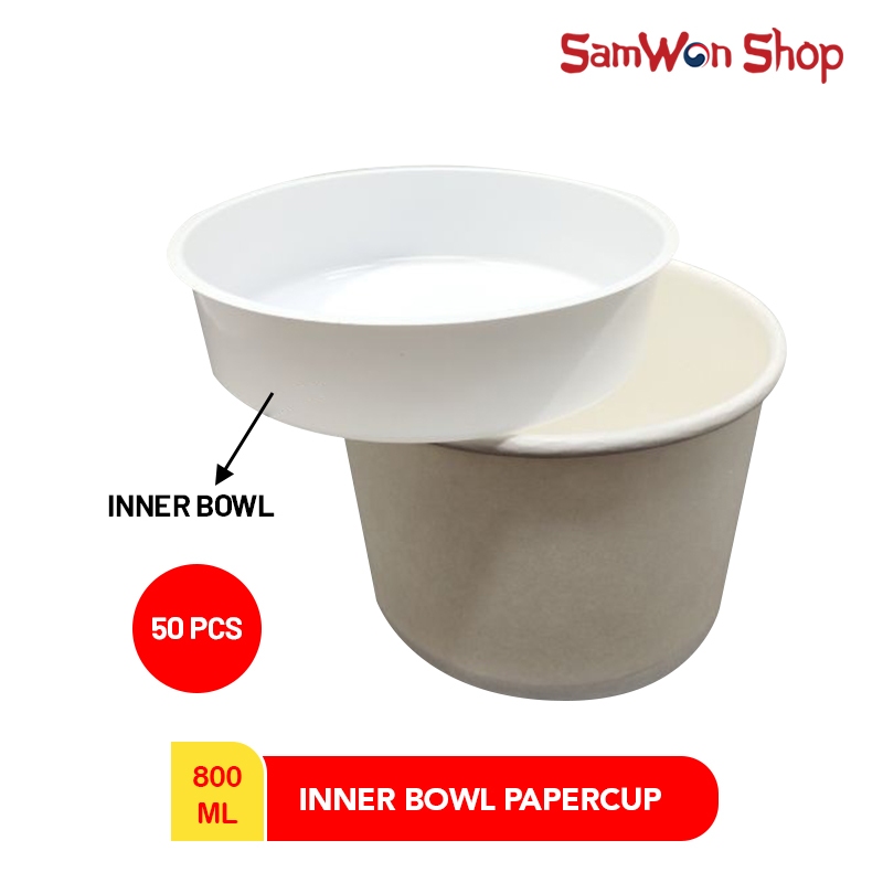 Inner BOWL PAPERCUP 800ML @50PCS | Shopee Philippines