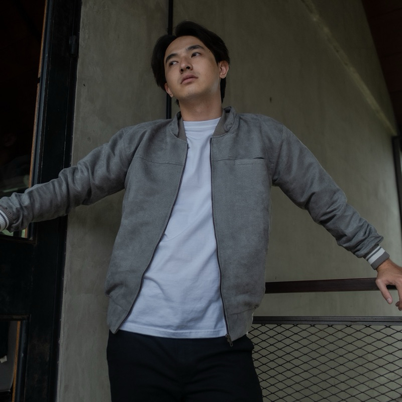BAPIN Men's Jacket, Thick, Non-Hot Material, Premium Suede Grey ...
