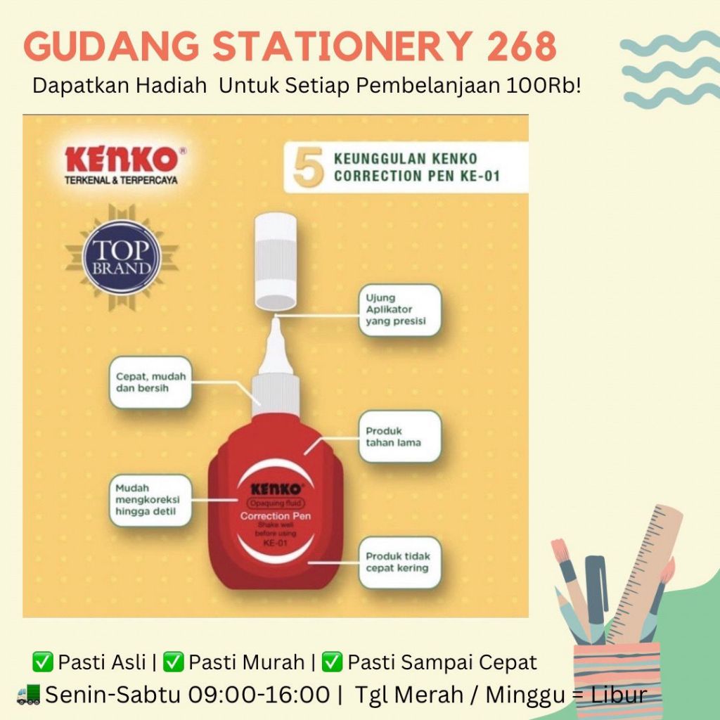 Kenko KE-01 Liquid Typex / Kenko Correction Tape KE-01 / Kenko Tip-ex ...