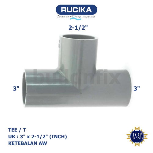 Rucika TEE/T PVC 3" X 2-1/2" AW (Thick) | Shopee Philippines