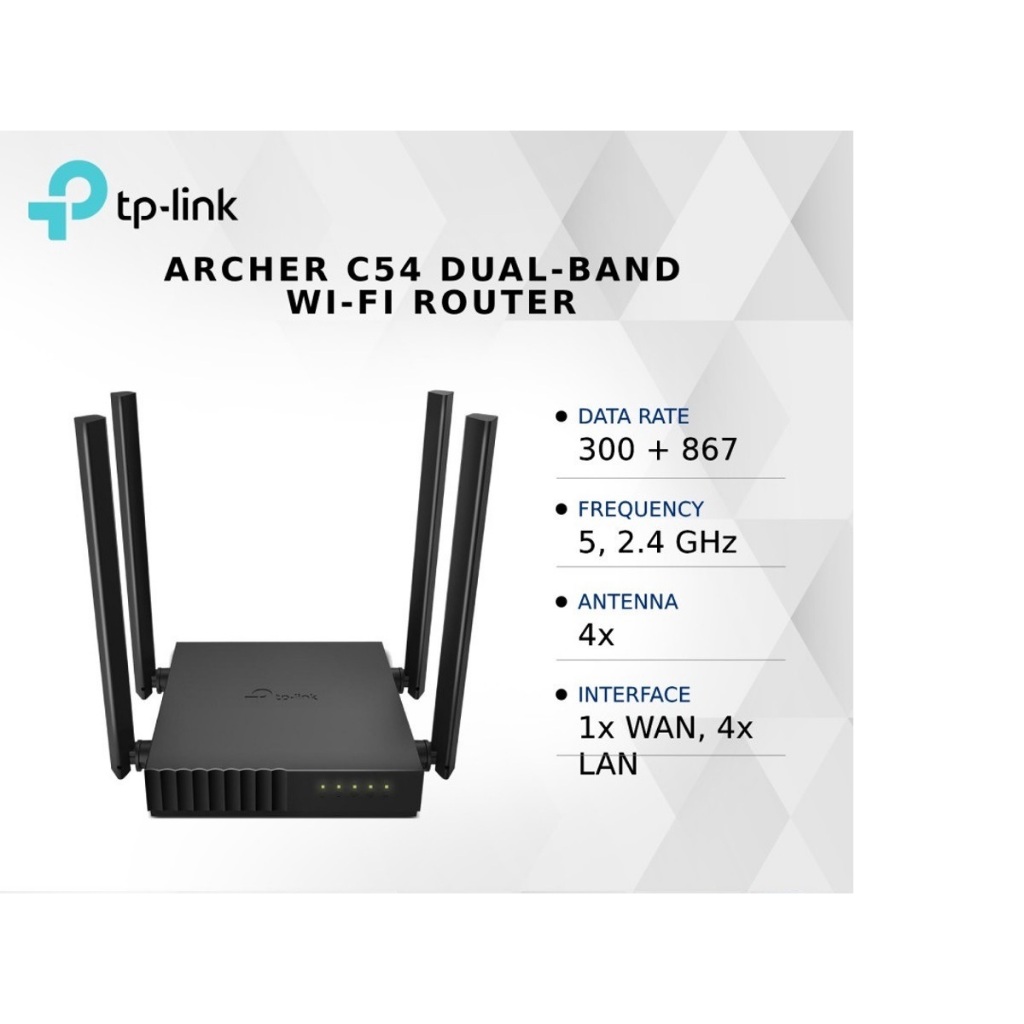 Tp-link Archer C54 AC1200 Dual Band 4 Antenna WiFi Wireless Router ...