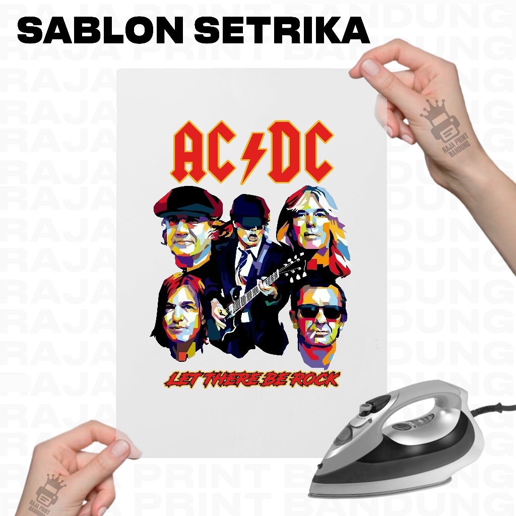 Sablon Iron Unit A3 DTF Sticker Kaos Ready To Press Ready To Iron ACDC ...