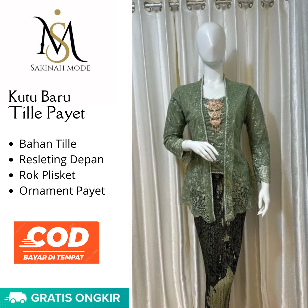 New Flea Kebaya Tile Sequin Tile/ Modern Kebaya/ Party Kebaya Kebaya ...