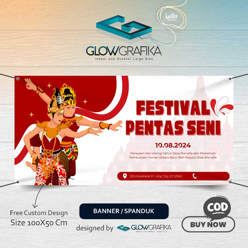 PUTIH MERAH Print White And Red Banner Banner Creative Modern Playful ...