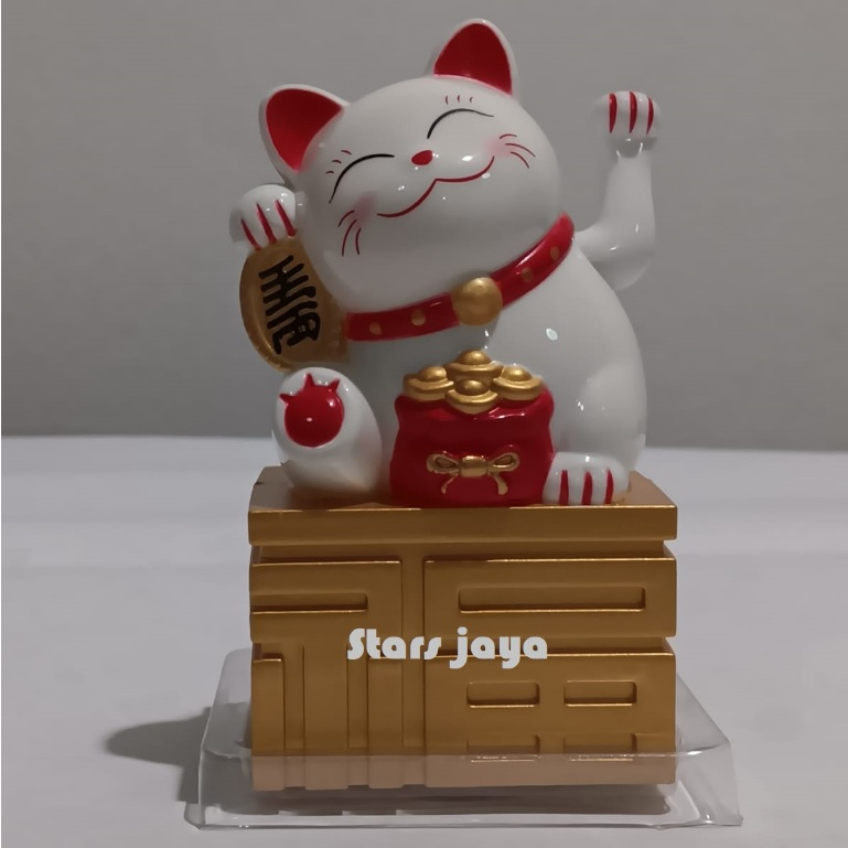 Japanese Small Mini Solar Chinese Shaking Hand Lucky Cat Statue ...