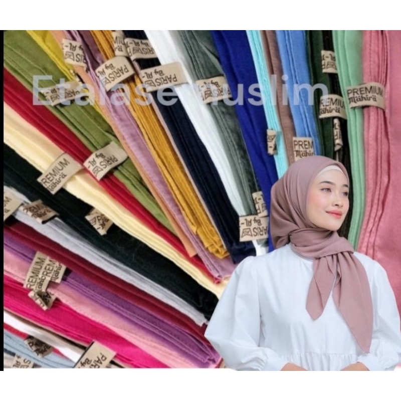 Rectangular Hijab/Premium Paris Hijab/Plain 4-sided Hijab | Shopee ...