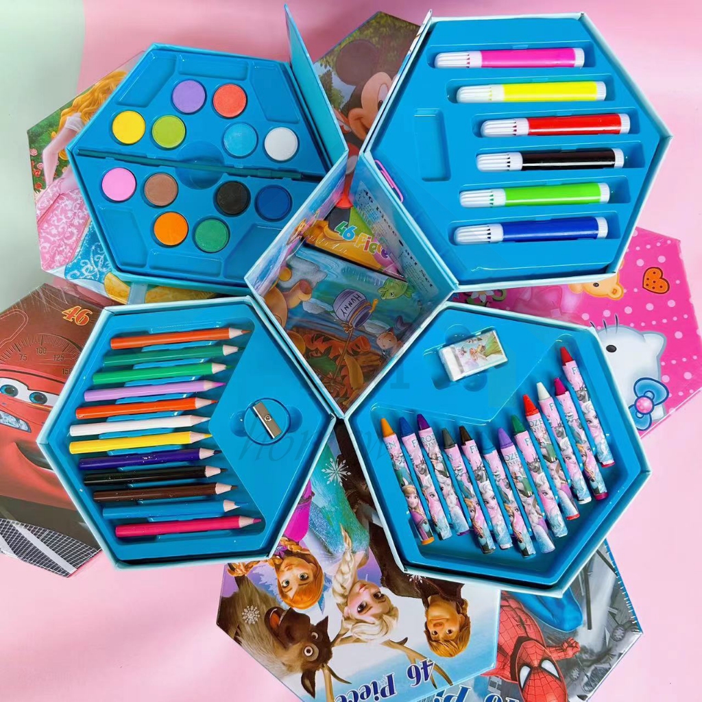 Crayon Set 46pcs Crayon Oil Paste Colored Pencils/Complete Color Pencil ...