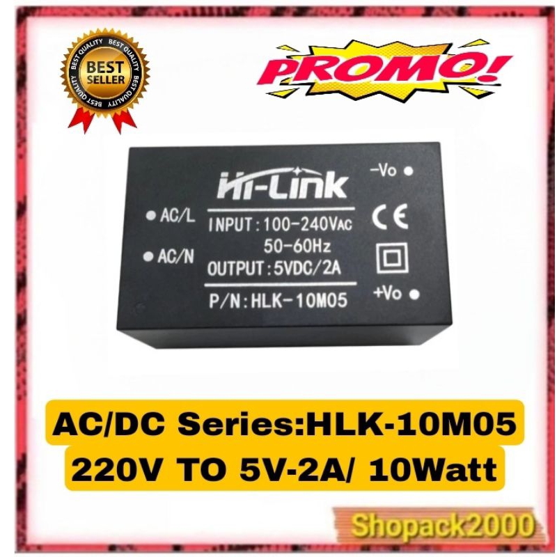Hi-link HLK-10M05 AC 220V to DC 5V 2A Hilink Adapter PCB Power Supply ...