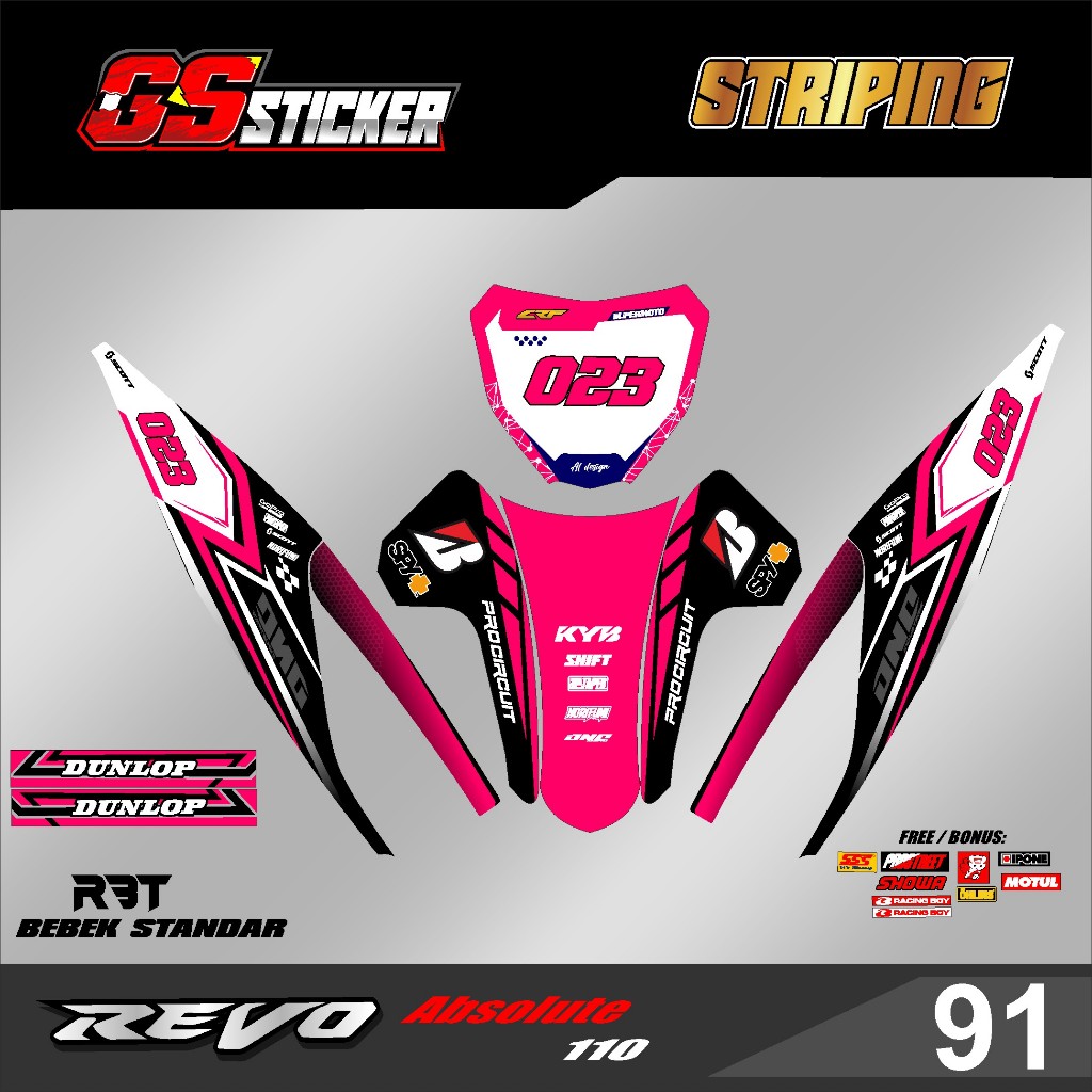 Rbt REVO ABSOLUTE RBT BEBEK MODIF MOTORCYCLE STRIPING STICKER SUPERMOTO ...