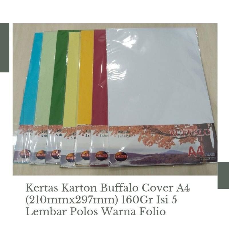 Buffalo Cover A4 Cardboard Paper (210mmx297mm) 160Gr Contains 5 Sheets ...