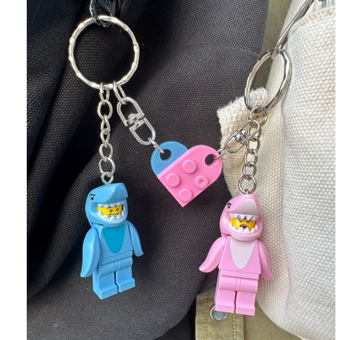 Merge Matching Lego Keychains Pink Unicorn & Blue Shark Batman & Fairy ...