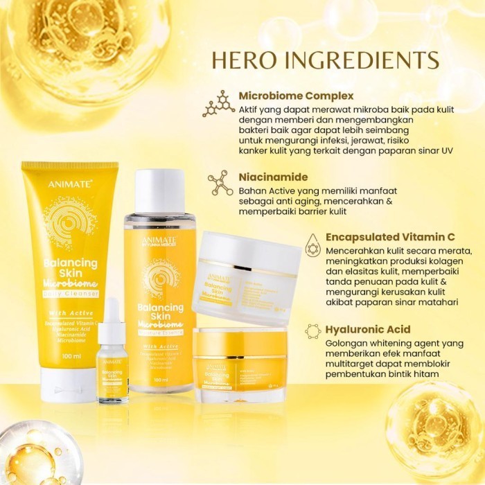 ANIMATE 5in1 YELLOW Microbiome Skin Balancing Package | Shopee Philippines
