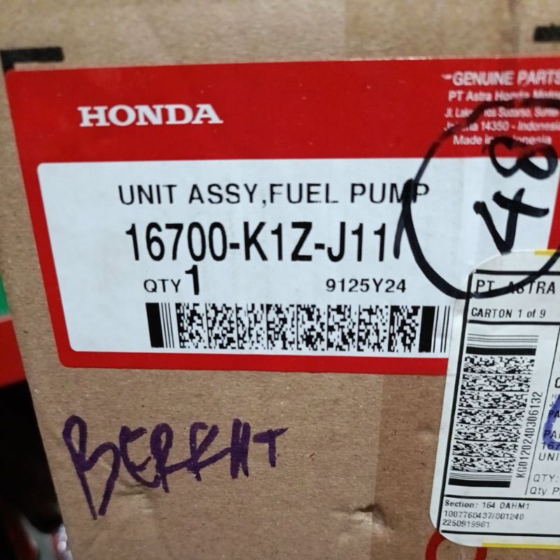 16700 K1Z J11 FUEL PUMP ASSY UNIT PCX160 2021 2022 2023 ORIGINAL ...