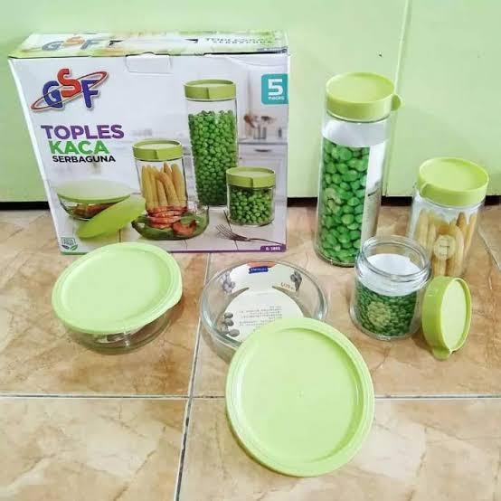 312 Glass Jar 1095 || Gsf Glass Jar Set+Glass Bowl Set 5pcs 5 in 1 Jar ...