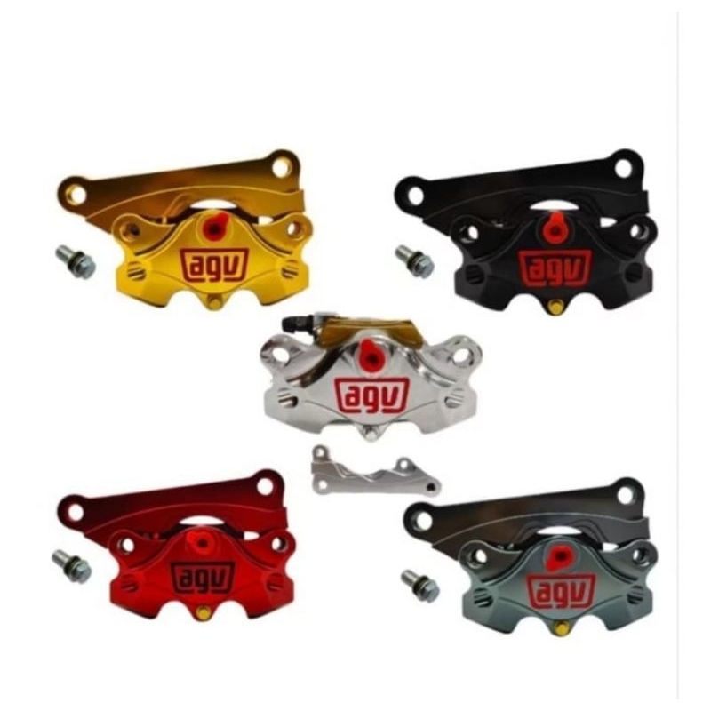 Agv Caliper 2 Piston Kalifer 2P Full CNC Color Plus Bracket Yamaha Nmax ...