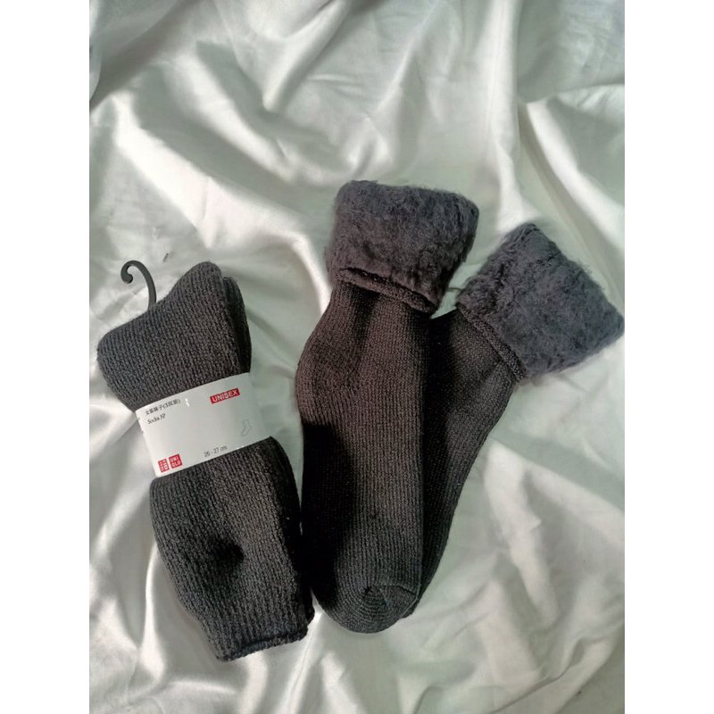 Uniqlo Wool Winter Socks Super Thick Black navy | Shopee Philippines