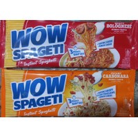 NEW! WOW Spaghetti instant noodle pasta bolognese carbonara creamy noodles halal carbonara 84 g ...