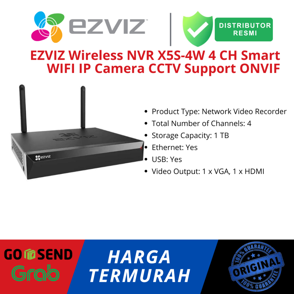 Ezviz X5S-4W Wireless NVR 4 Channel Up to 5MP | Shopee Philippines