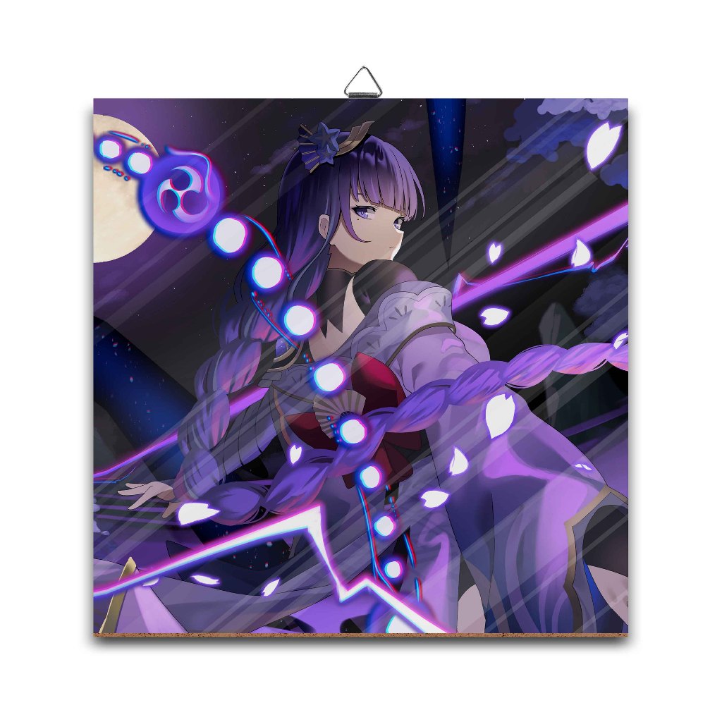 RAIDEN SHOGUN SIDE BACK MOON wooden wall Poster - GENSHIN IMPACT MDF ...