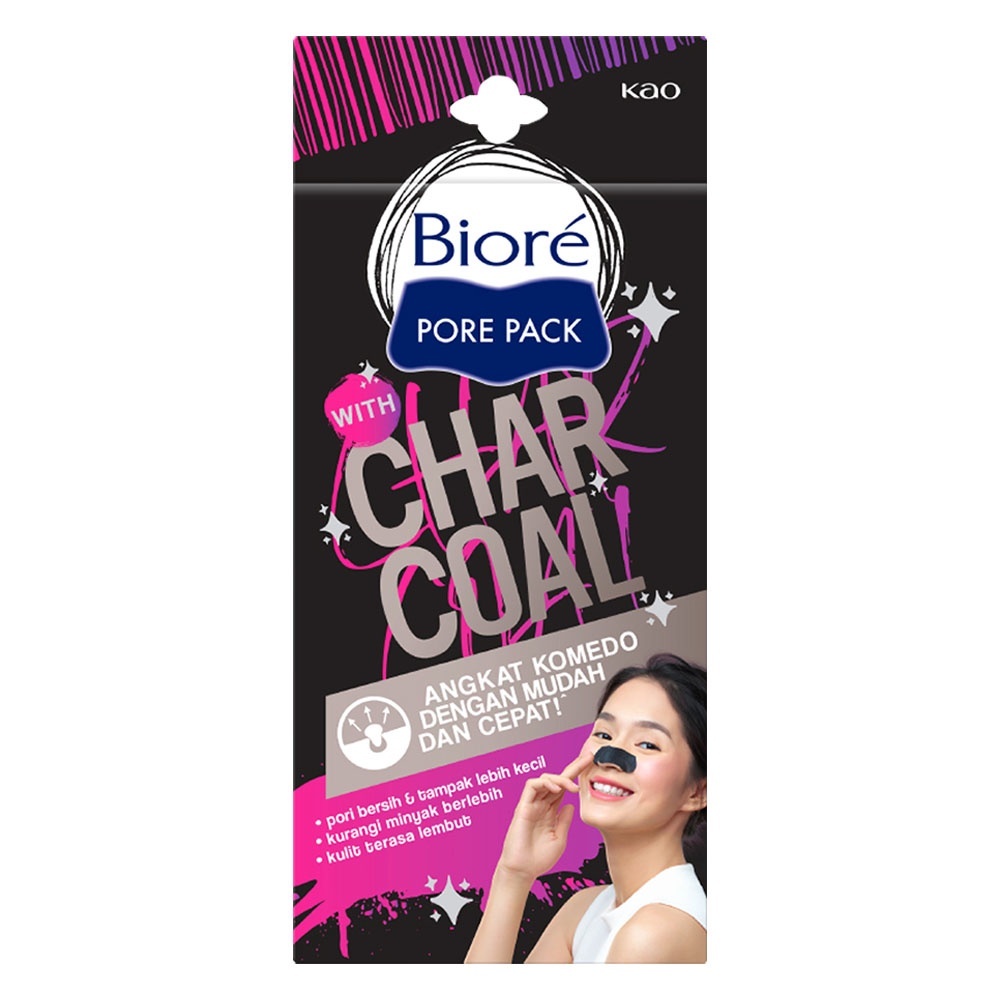 Biore Pore Pack With Charcoal / Blackhead Removal Plaster Contains 4 ...