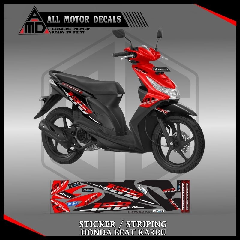 Honda Beat Karbu Livery Graphic Sticker 125 / Striping Beat 110 Karbu ...