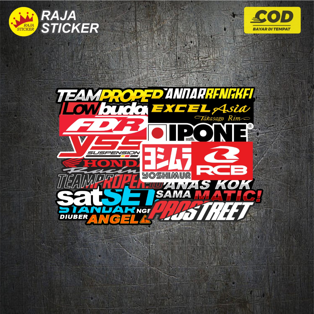 Print cut stickers racing Pack motorbike stickers TEAM PROPER, FDR, RCB ...