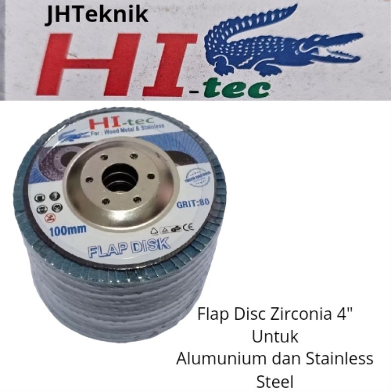 Jhtechnique Flap Disc Zirconia 4" HITEC/Amplas Stacking 4 inch Aluminum ...