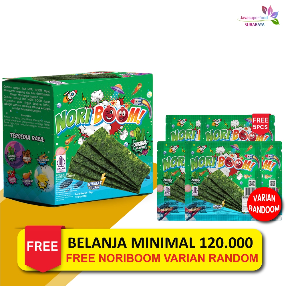 NoriBoom (1 DUS CONTAINS 60 PCS) / Nori Sachet Seaweed Snack 3g Seaweed ...