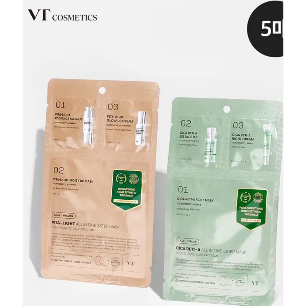 Vt Cosmetics All in One 3 Step Sheet Mask Reedle Shot Mask (CICA-RETI ...