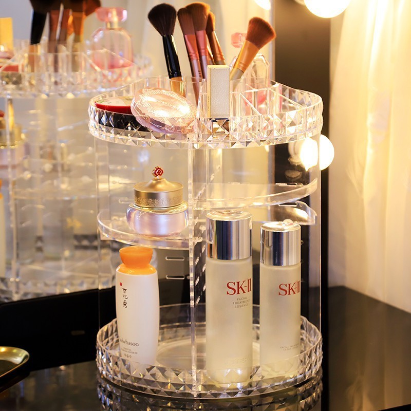 Acrylic make up Rotating rack/acrylic make up rack aesthetic minimalist ...