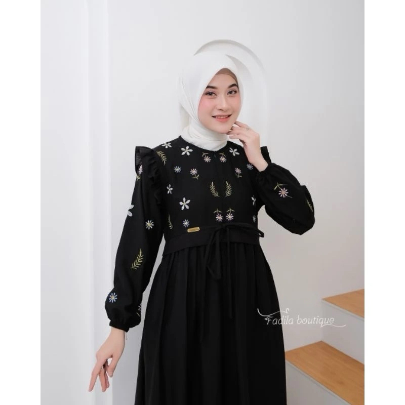 ADISTY MISEL NAZIRA EMBROIDERED DRESS MAXY CRINGKEL AIRFLOW | Shopee ...