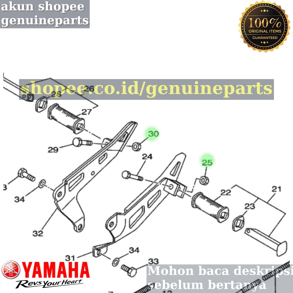 Yamaha F1ZR Rear FOOT STEP Nut ORIGINAL ORIGINAL | Shopee Philippines
