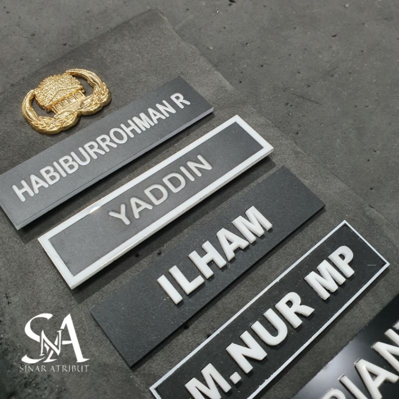 Chest NAME PLATE NAME TAG embossed ACRYLIC GRAPHICS SET WITH KORPRI PIN ...