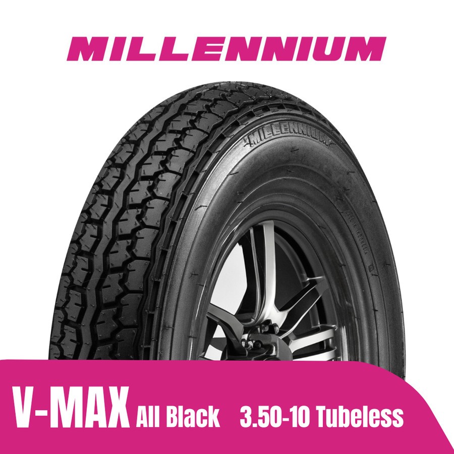 Millennium Vespa Classic Tires Kymco Vmax Black 3.50 350/10 Tubeless ...