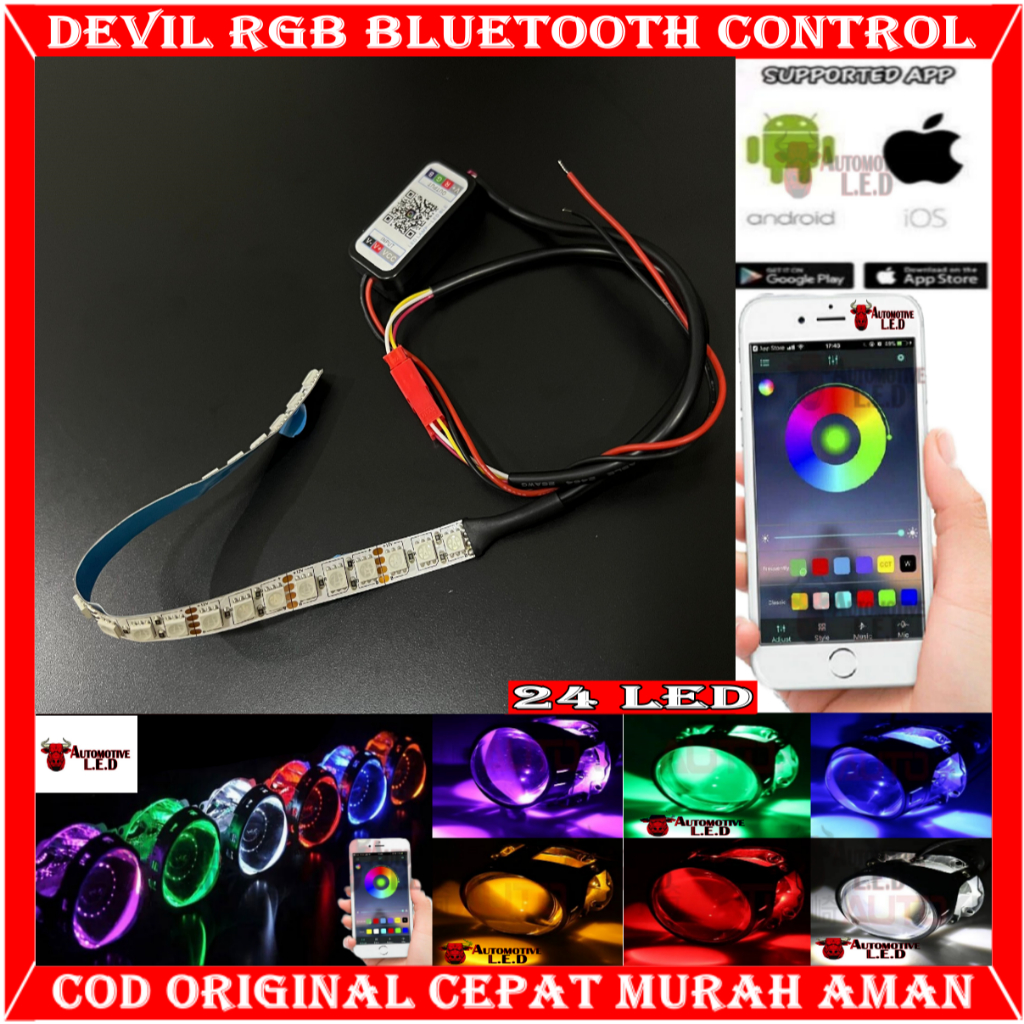 Devil RGB BLUETOOTH CONTROLLER PREMIUM 24 LED Light DEVIL 360 RGB ...