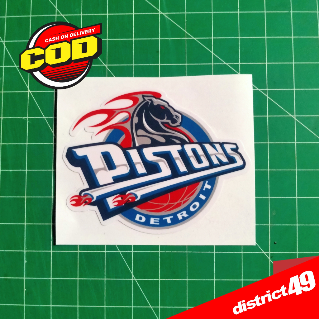 PISTONS NBA DETROIT Stickers - Waterproof Glossy Lamination Print Cut ...