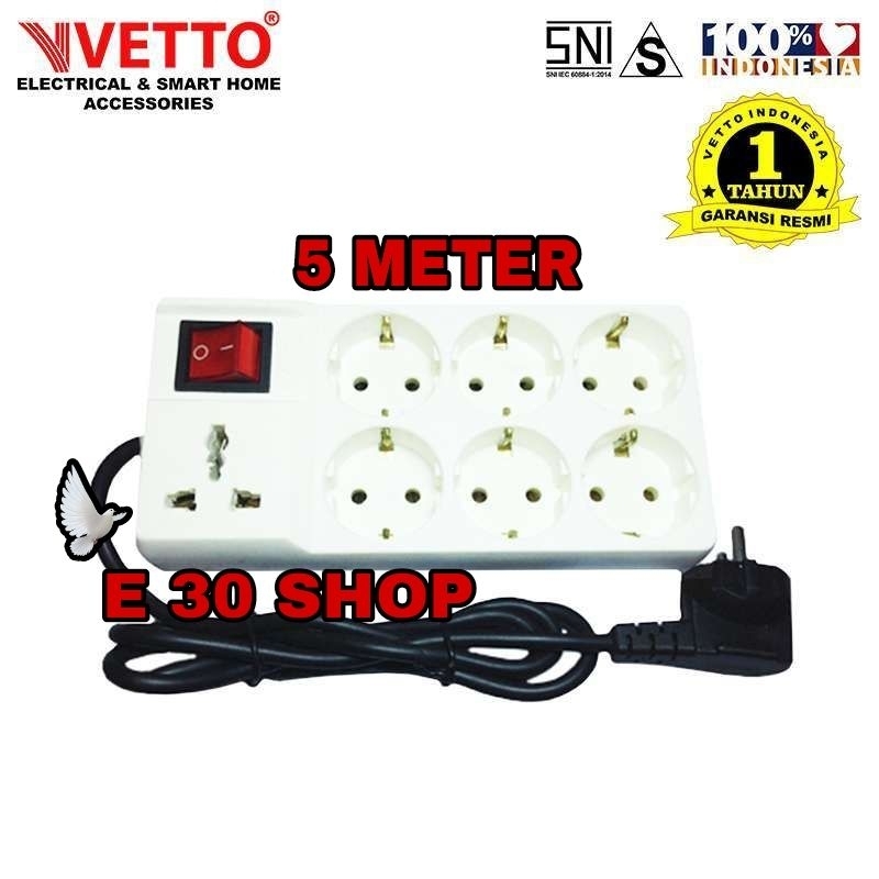 Vetto 6 Hole Socket R7 5 Meters+One Pro Universal SNI | Shopee Philippines
