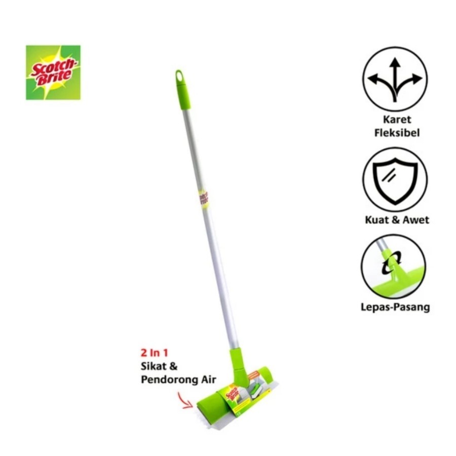 3M Scotch Brite Water Pusher Floor Brush / Long Stick Brush | Shopee ...