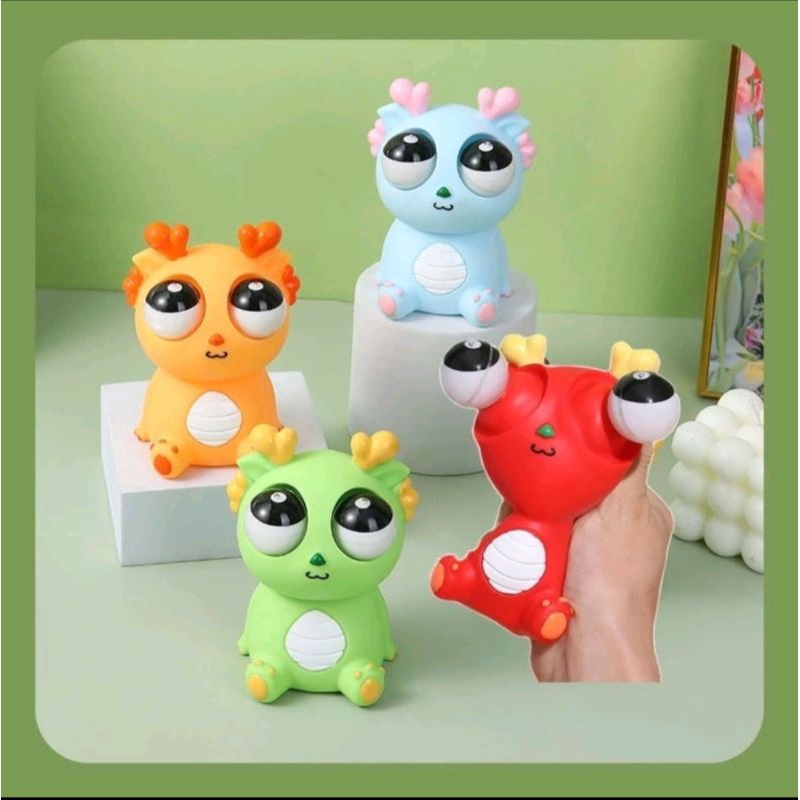 MATA Squishy Toy Pinch dragon Doll Big eye dragon popping eye dragon ...