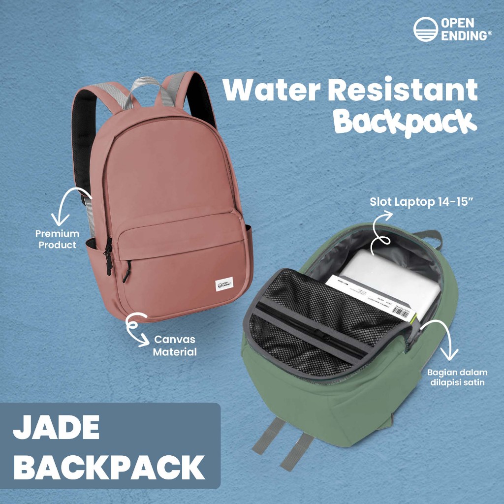 Jade Backpack Women's Water Resistant Canvas Backpack [BP.07] | Shopee ...