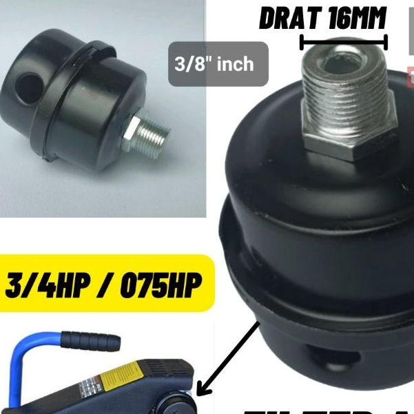 Compressor Air Filter 3/4hp Drat16mm - 1hp Drat 20mm Thick Quality Iron ...