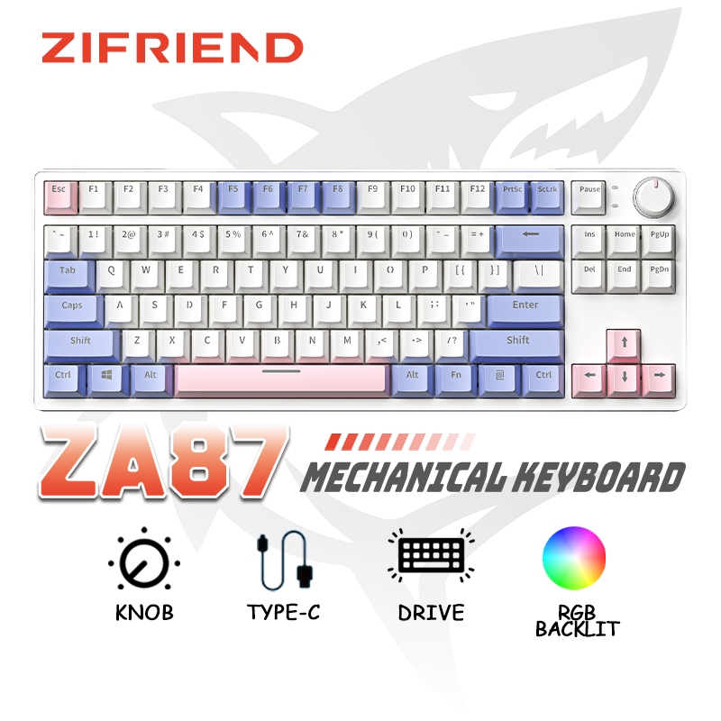 ZIFRIEND ZA87 Mechanical Keyboard 5pin Custom Switch | Shopee Philippines