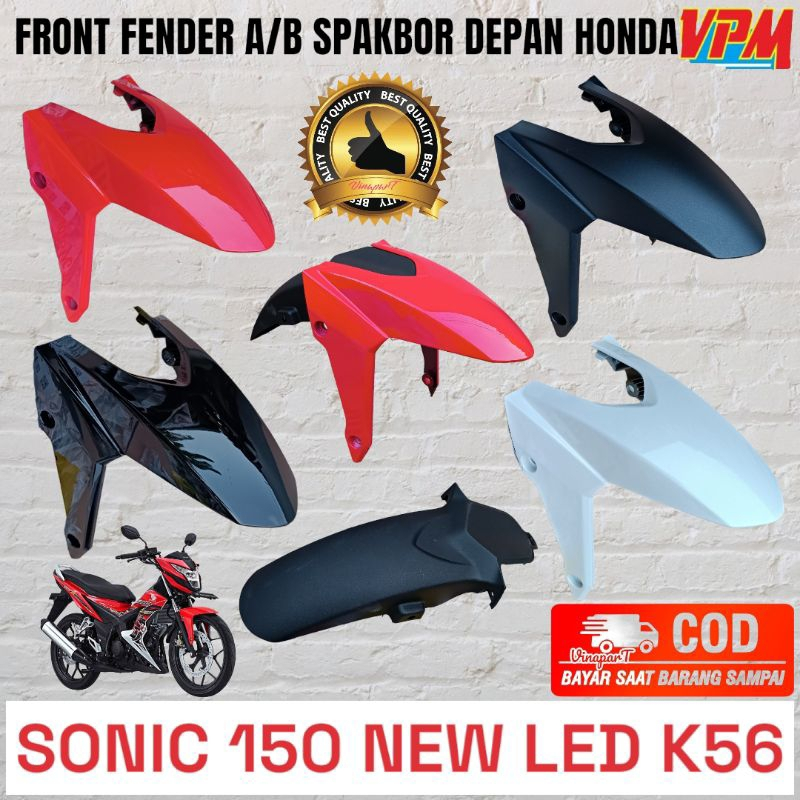 MERAH Sonic 150 led k56 front fender black white red black matte win ...